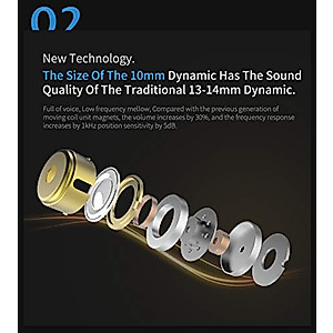 erjigo KZ ZSN Pro Dynamic Hybrid Dual Driver in Ear Earphones Detachable Tangle-Free Cable Musicians in-Ear Earbuds Headphones (Blue Without Mic)