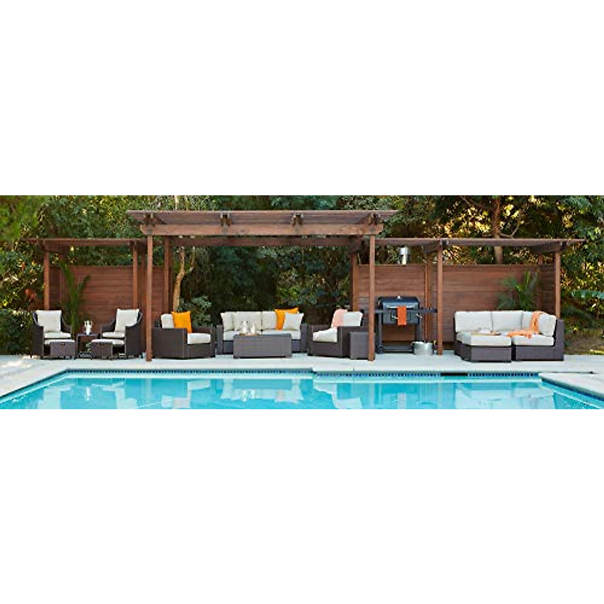 Serta Brown Resin Wicker Outdoor Patio Furniture Collection, Storage Chaise Lounge, Beige