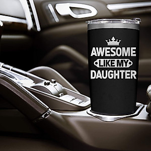 RHYTHMHEART Father’s Day Gifts for Dad from Daughter - Dad Birthday Gifts from Daughter - Funny Dad Gifts from Daughter - Dad Birthday Gifts Ideas from Daughter - Awesome Dad 20oz tumbler