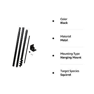 Universal Mounting Pole Kit - Great for Post-Mounted Bird Houses and Bird Feeders, Heavy Duty Pole with Threaded Connections