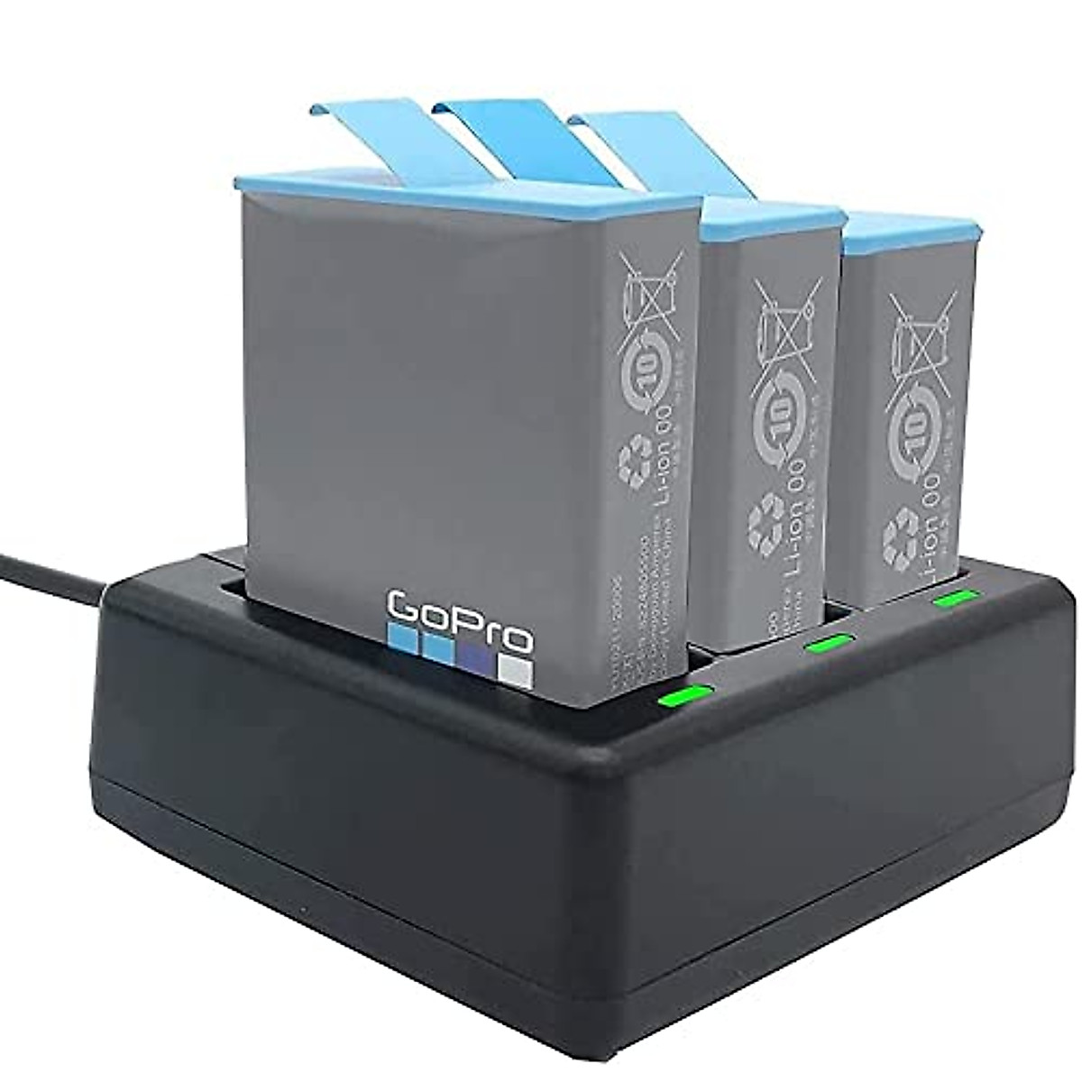 Fast Battery Charger Hub for GoPro Hero 11/ Hero 10/ Hero 9, Supports 3 Batteries Charging Over Current Protection