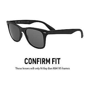 IKON LENSES Replacement Lenses for RB4195 Ray Ban (Polarized) - Fits RayBan RB 4195 Liteforce Sunglasses (Black)