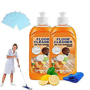 DIZHIGE Momeng Floor Cleaner, Momeng Floor Cleaner Orange, Floor Cleaner Solution, Nml Floor Cleaner, Vml Floor Cleaner, Powerful Decontamination Floor Cleaner for Wood, Tile Floors, 100ml (2)