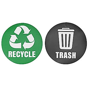 18Pcs Trash Sign, Environmental Label Recycle Trash Decal Stickers SelfAdhesive Waterproof Trash Can Decor
