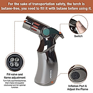 Cocktail Smoker Kit with Torch and Wood Chips for Whiskey and Bourbon (Butane Not Included) - Charred Artisan Smoke Lid, an Old Fashioned Drink Smoker Kit and Whiskey Smoker Infuser Kit (Oak)