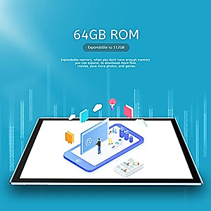 ATOZEE Tablet 10 Inch Tablet, Android Tablets, 64GB and 512GB Expand Tableta, Quad-Core Processor 2GB RAM 8MP Camera WiFi GPS FM Tablet Computer, 10.1 in HD Display Long Battery Life Tabletas (Blue)