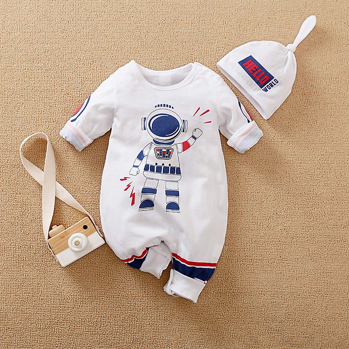 RELABTABY Infant Baby Boy Clothes Astronaut Print Romper Jumpsuit Bodysuits Outfits Onesies Spring and Autumn