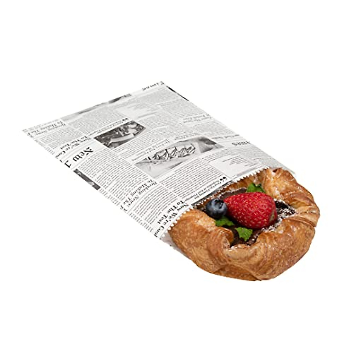 Restaurantware-Bag Tek 7 x 5 Inch Sandwich Bags, 100 Greaseproof Bakery Bags - Microwavable, Disposable, Newsprint Paper Lunch Bags, For Cookes, Sandwiches, Candies, Fries, And Bread,