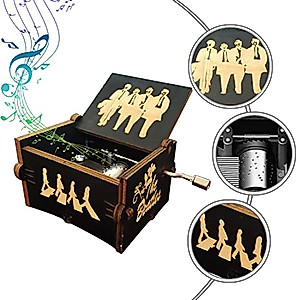 Beatles music box, wooden hand-cranked music box, wooden toys for star fans, gifts for boyfriends and kids, Valentine's Day, birthdays, Halloween and Christmas. (Beatles song)