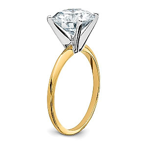 IceCarats 14K Yellow Gold 3ct. Round Moissanite Solitaire Engagement Ring Size 9