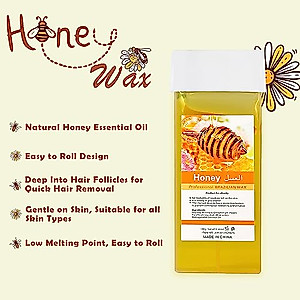 Digital Roll On Wax Kit, Thermostatic Roll On Wax Warmer for Hair Removal for Sensitive Skin,Portable at Home Waxing Kit for Women&Men, Depilatory Soft Honey Roller Waxing Kit - White