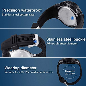TEKMAGIC 10 ATM Digital Submersible Unisex adult Diving Watch 100m Water Resistant Swimming Sport Wristwatch Luminous LCD Screen with Stopwatch Alarm Function