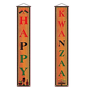 Sunwer Kwanzaa Decoration,Happy Kwanzaa Banner,African Heritage Holiday Party Celebration Decor for Home Office