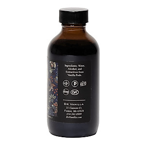 Natural Vanilla Extract (4oz) - Bourbon, Madagascar, Kosher, Sugar free, GMO free, gluten free, and additive free