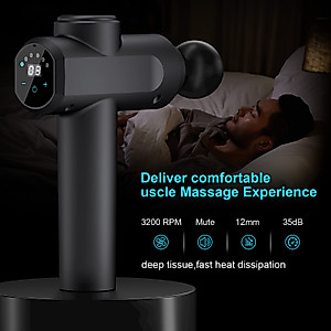 Kelices Massage Gun Deep Tissue Percussion Handheld Body Back Muscle Massager with 8 Massage Heads and LCD Touch Screen for Athletes