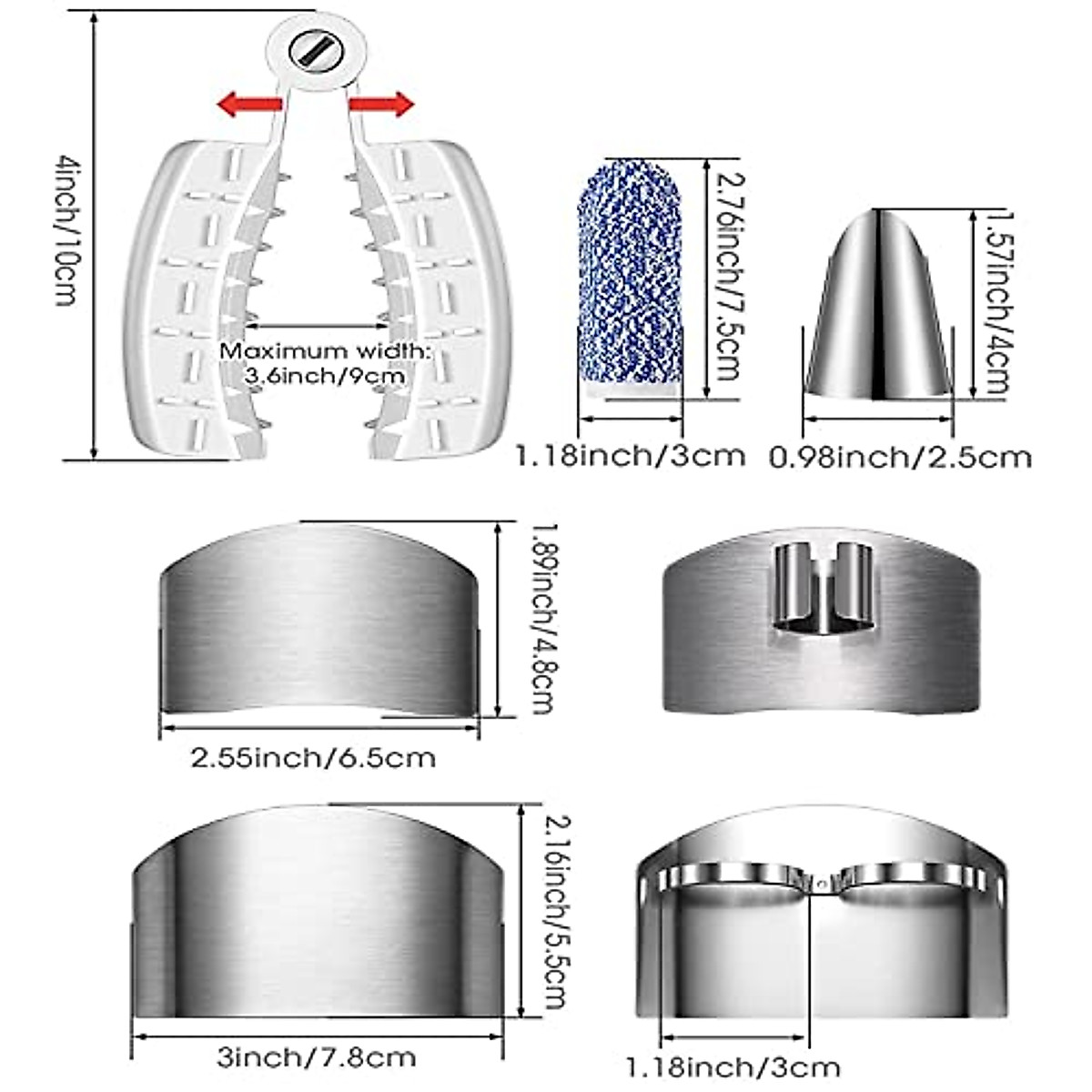 Buddeez 9-piece vegetable cutter finger protector, stainless steel finger protector, knife finger protector, thumb protector, kitchen gadget, easy to cut food and avoid injury when cutting vegetables.
