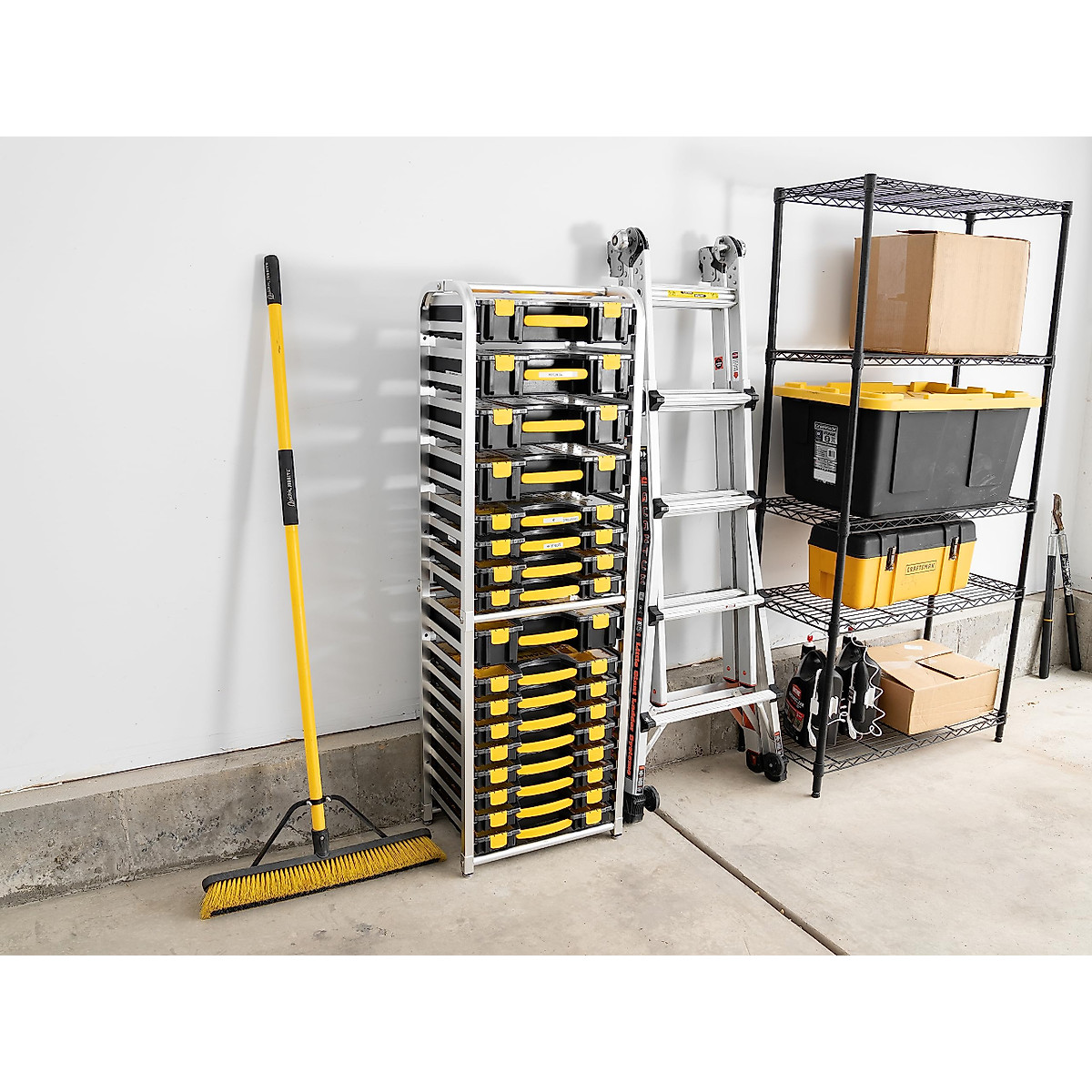 Zilker Home Premium Storage Rack for Yellow Tool Boxes - Organize Your Workspace with the Sturdy Wall Mount Tool Organizer, Utility Rack for Tools and supplies (Half Rack: 33" H x 19" W x 13" D)