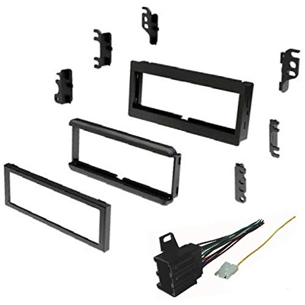Car Stereo Dash Kit and Wire Harness for Installing a New Single Din Radio for Some 1985-1990 Chevrolet Astro, 1982-1989 Chevrolet Blazer, 1982-1989 Chevrolet Camaro, 1982-1987 Chevrolet Cavalier