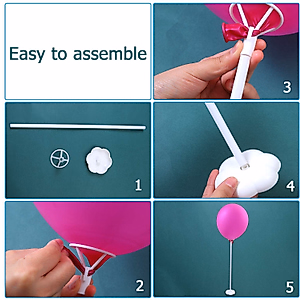 Balloon Stand Kit, 15 pack Balloon Stick Holder with Base for Table Top Centerpiece Party Decoration, Reusable Balloon Column Stand Suit for Happy Birthday/Baby Shower/Wedding Parties