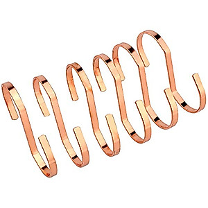 6 Pieces, Rose Gold S Flat Hooks, Used in Kitchen, Office, Bathroom, Closet, Basket, Outdoor, Metal S-Shaped Hook, S-Shaped Hanger Hook.