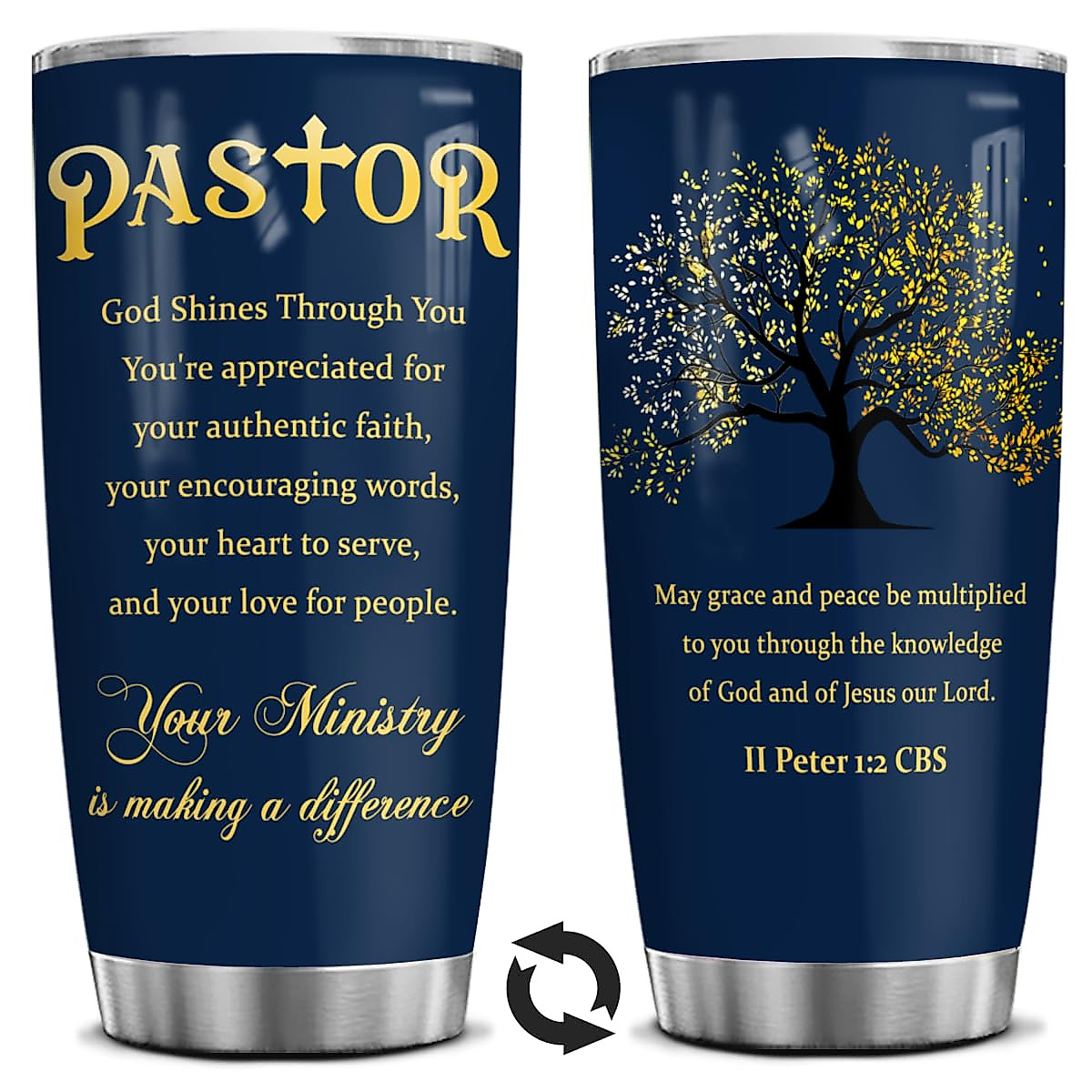 FROOBLEQUIRK 20 Oz Tumbler for Men, Ministry Appreciation, Retirement, Youth Pastor Birthday Christmas Cup Mug, Religious Scripture, Baptism Christian, Pastoral Gift
