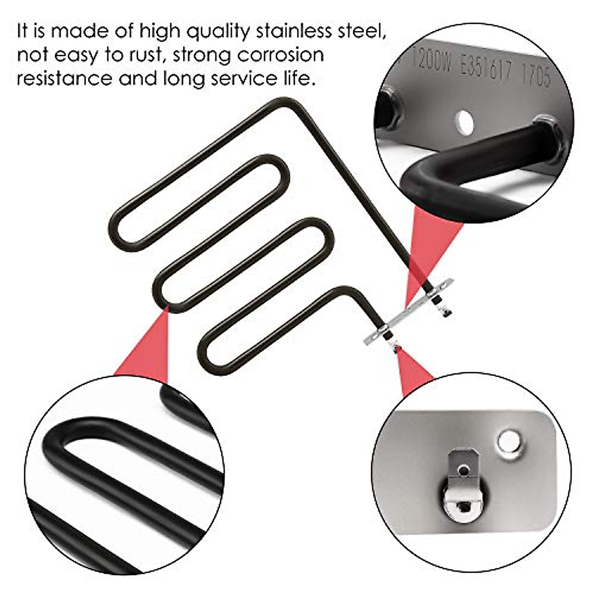 WADEO Electric Smoker and Grill Heating Element Replacement Part for Masterbuilt Heating Element 40" Electric Digital Control Smoker, 1200 Watts