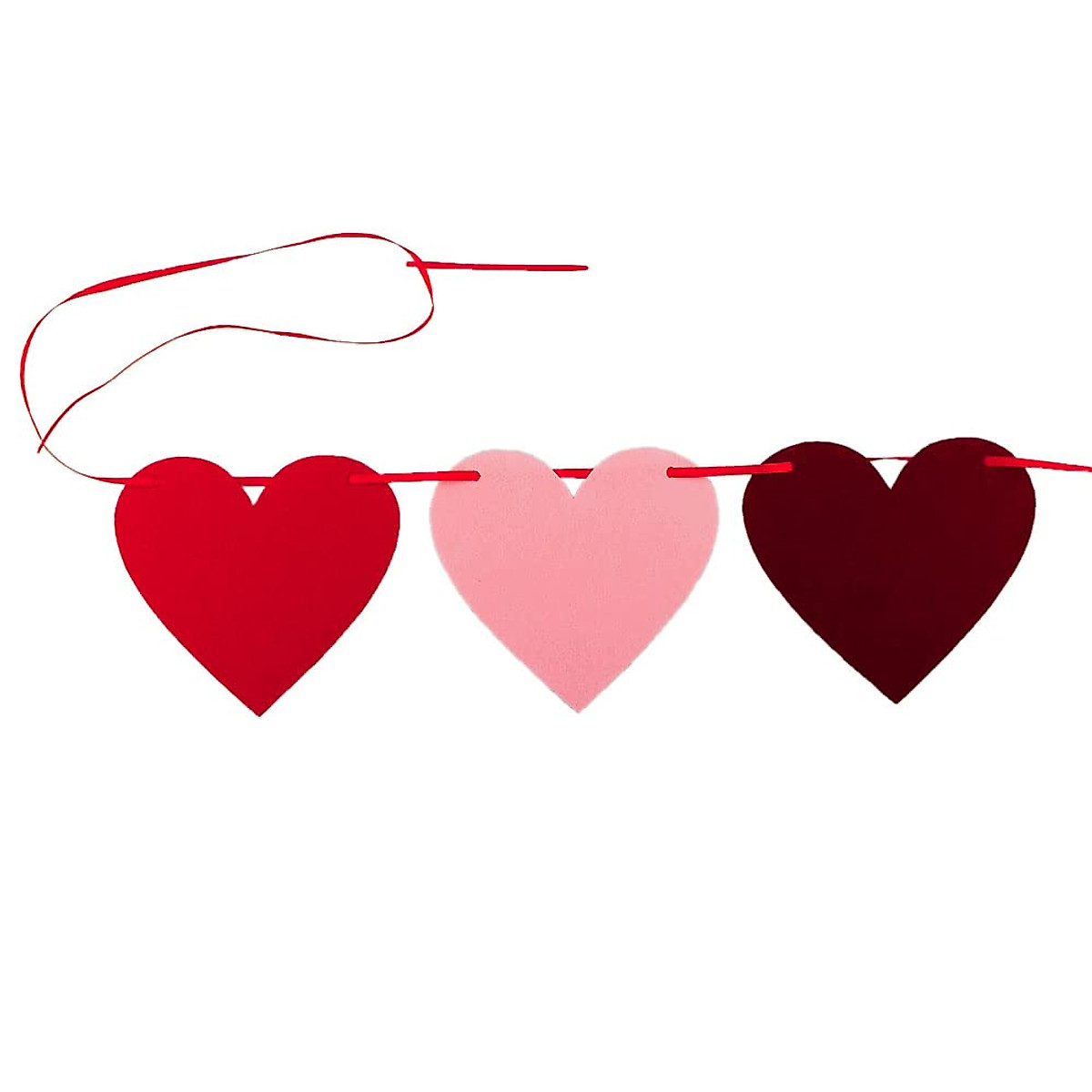SaktopDeco 4 Pack Felt Heart Garland Heart Banner Valentines Day Banner for Wedding Anniversary Romantic Decorations