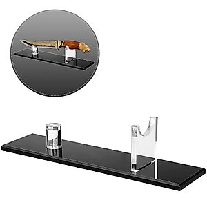 noonebutyou Knife Display Stand Acrylic Knife Stand, Desktop Knife Display, Single Knife Holder for Home Decor (Black Base)