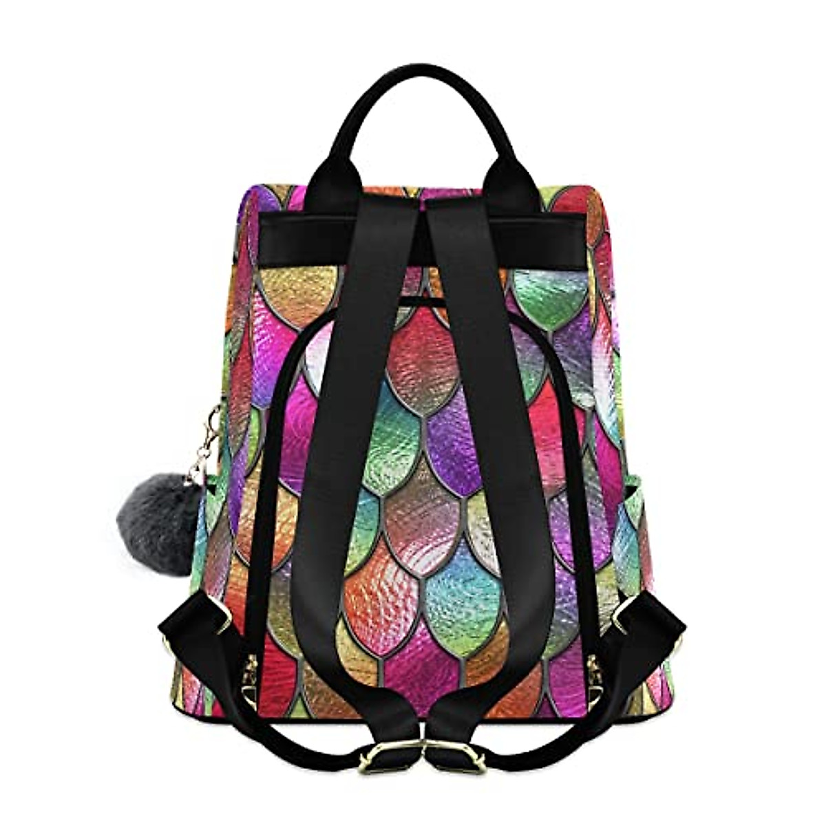 INSOMO Shiny Scales Backpack Purse for Women, Fashion Designer Travel Bag Large Ladies Shoulder Bags