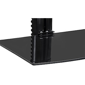 Mount-It! Floating TV Shelf, Wall Mounted Shelf for Receiver, Cable Box, PlayStation, Xbox, DVD Player, Projector and AV Components, 17.6 Lbs Capacity, 1 Shelf, Tinted Tempered Glass Black