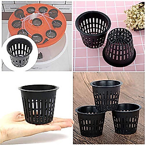 50 PCS 3 Inch Heavy Duty Net Pots,Hydroponic Cups,Garden Plastic Slotted Mesh Net Cups,Plant Nursery Net Pots for Hydroponics,Slotted Mesh(Black)