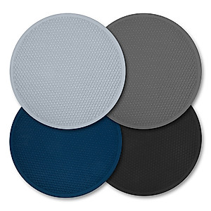 Viwehots Silicone Trivet Mat -Pot Holders-Large Round Trivets for Hot Dishes-Pots & Pans, Dia11.81 Microwave Use Plate Cover Mat, Multifunction Counter Silicone Mats, Durable Kitchen Drying Mat Blue