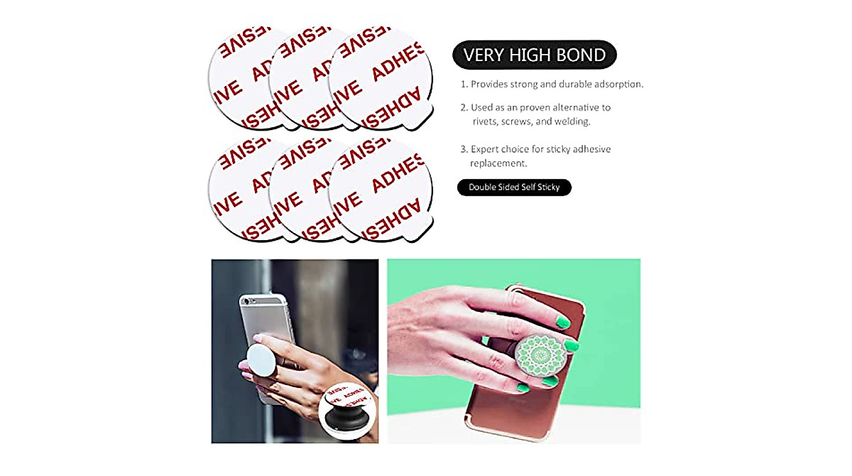 High Bond Sticky Adhesive Kit for Phone Grips - AZXYI 6 Pack