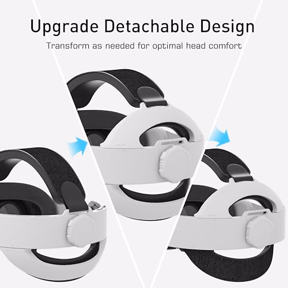 Kuject Design Comfort Head Strap Accessories for Quest 3S/Quest3, Elite Strap Replacement with Adjustable Hinge and Enlarged Head Support, VR Accessories Fit for Carrying Case