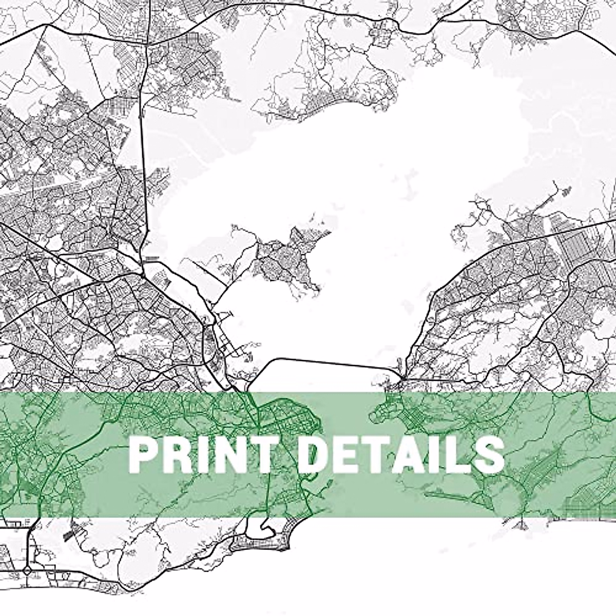 Dear Mapper Rio de Janeiro Brazil View Abstract Road Modern Map Art Minimalist Painting Black and White Canvas Line Art Print Poster Art Print Poster Home Decor (Set of 3 Unframed) (16x24inch)