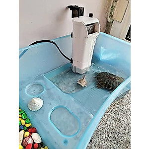 EmmaWu Turtle Tank Filter Adjustable Turtle Reptile Fish Tank Filter (White) (Filter)