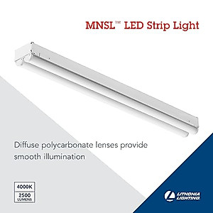Lithonia Lighting MNSL L24 2LL MVOLT 40K 80CRI M6 White LED Strip Light, MVOLT, 2-Foot, 2-Light