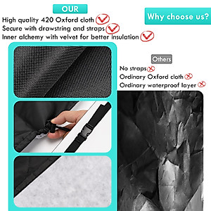 Plush Inner Window Air Conditioner Insulation Cover Compatible with Midea U Shaped 8000/10000/120000 BTU Air Conditioner,Outside Window AC Unit Cover Waterproof Protection Cover with Adjustable Straps