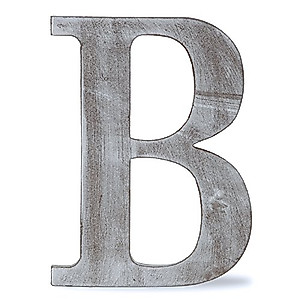 The Lucky Clover Trading B Wood Block, 8" L, Charcoal Grey Wall Letter, Gray