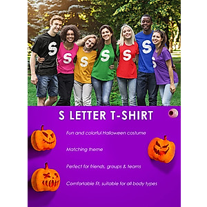Letter S Halloween Team Group Event Trick Treat Costume Accessory Men's T-Shirt, L, Royal