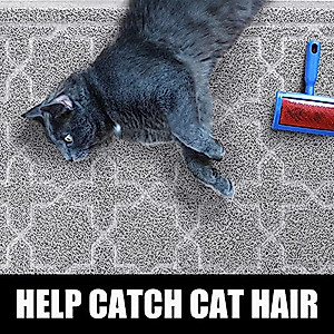 Yimobra Cat Litter Mat, 24"x20" Litter Box Mat with Litter Lock Mesh, Soft Durable Cat Litter Mat Litter Trapping Mat, Easy to Clean, Non-Slip, Water Resistant, Litter Free Floors, Grey