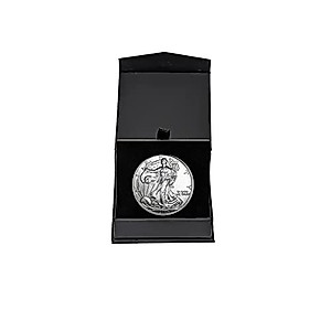 2005 - U.S. Silver Eagle in Plastic Air Tite in Magnet Close Black Gift Box - Gem Brilliant Uncirculated Dollar Uncirculated US Mint