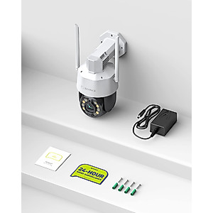 SANNCE 5MP Outdoor IP Security Camera, PTZ WiFi Outdoor Camera, 20X Optical Zoom Auto Tracking Home Surveillance Camera, Motion Detection Color Night Vision 2-Way Audio IP66 Sound & Light Alarm