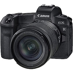 Canon EOS R Mirrorless Camera with 24-105mm f/4-7.1 Lens (3075C032) + 2 x 64GB Memory Card + Filter Kit + Wide Angle Lens + Color Filter Kit + Lens Hood + Bag + 2 x LPE6 Battery + More (Renewed)