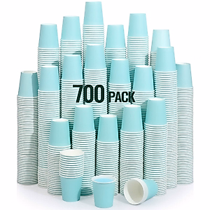 AOZITA [700 Pack] 3 oz Paper Cups, Sky Blue Mouthwash Cups, Disposable Bathroom Cups, Espresso Cups, Paper Cups for Party, Picnic, BBQ, Travel, and Event