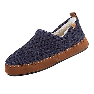 Acorn womens Camden Recycled Moccasin With Berber Lining Slipper, Navy Blue, 9-Aug US