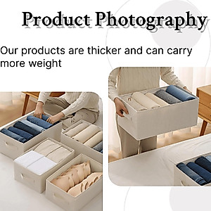 ACOMOON, 4 Pack, Linen Closet Organizers and Storage, Closet Storage Boxes, Closet Organizer, Fabric Storage Bins, Shelf Baskets, Collapsible Storage Bins