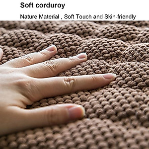 ETULLE 1/2/4 Packs Chair Cushion Solid Color Dining Chair Pad with Ties, Kitchen Non-Slip Chair Pad Soft Seat Cushion with Machine Washable Cover (Color : Coffee, Size : Set of 4)