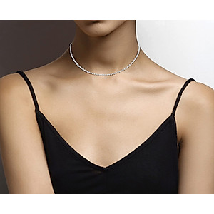 Miabella Italian 925 Sterling Silver Handmade 3mm Bead Ball Strand Chain Necklace for Women, Made in Italy (Length 16 Inch (X-Small))