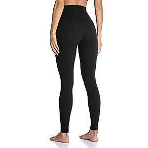 Colorfulkoala Women's High Waisted Tummy Control Workout Leggings Full Length Ultra Soft Yoga Pants 28" (S, Black)